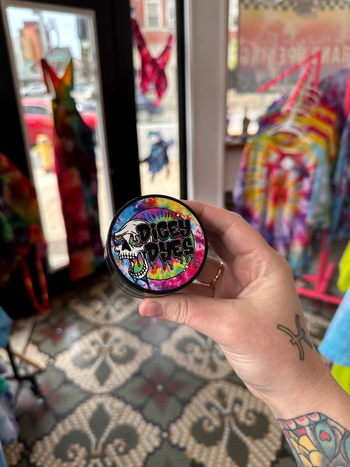 PRE-ORDER Tie Dye Logo Grinder - Dicey Dyes